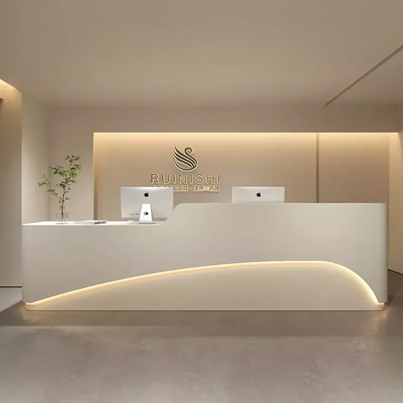 Modern Light Luxury Reception Desk for Office and Restaurant - STORELUXY