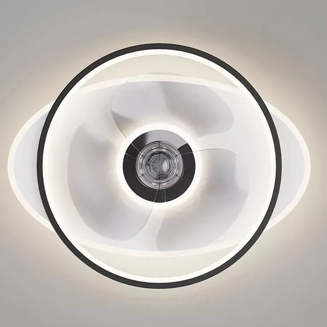 Modern LED Ceiling Fan with Dimmable Light and Bladeless Design - STORELUXY