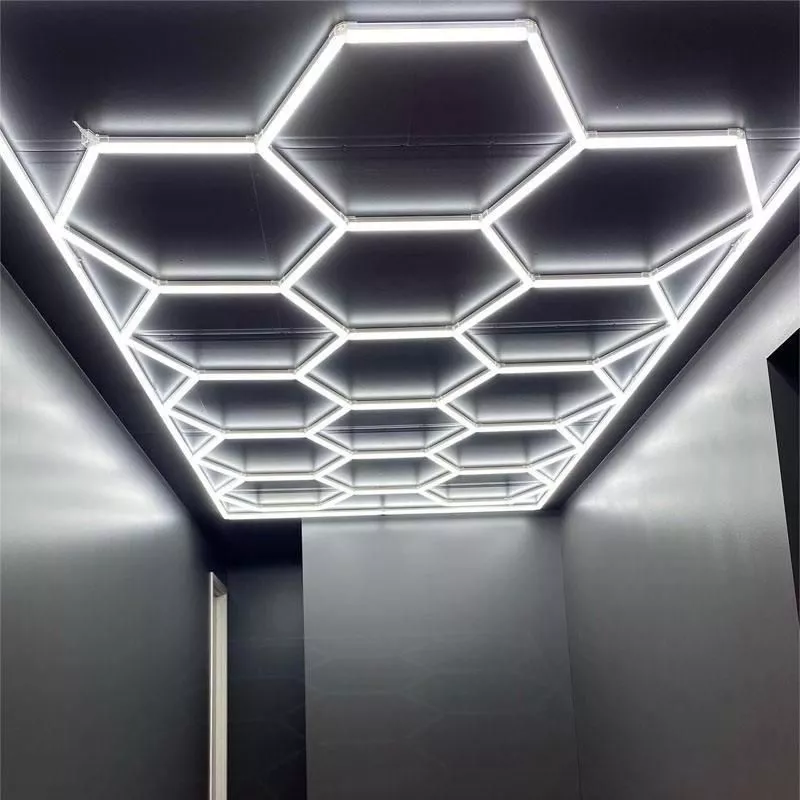 Hexagon LED Ceiling Light Tubes for Versatile Workspaces - STORELUXY